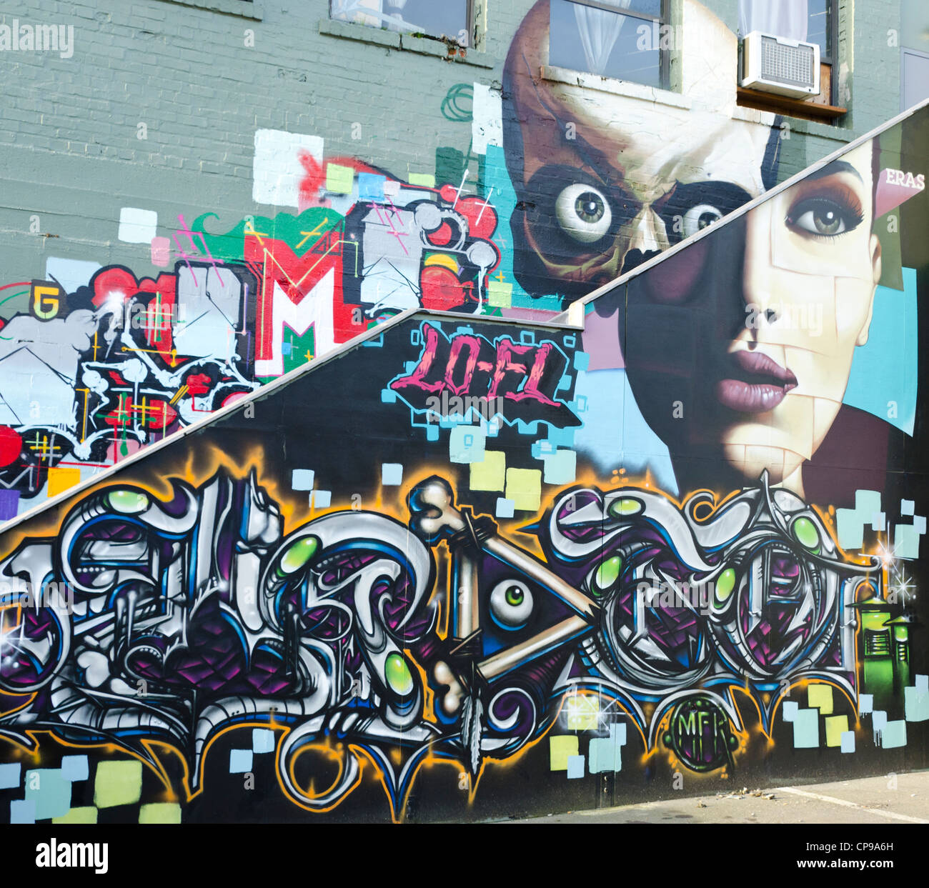 Wall Graffiti artwork paintings in Seattle Washington USA Stock Photo ...