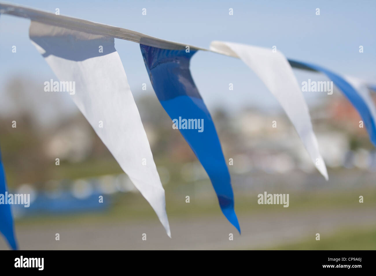 flag banner pennants at athletics event Stock Photo - Alamy
