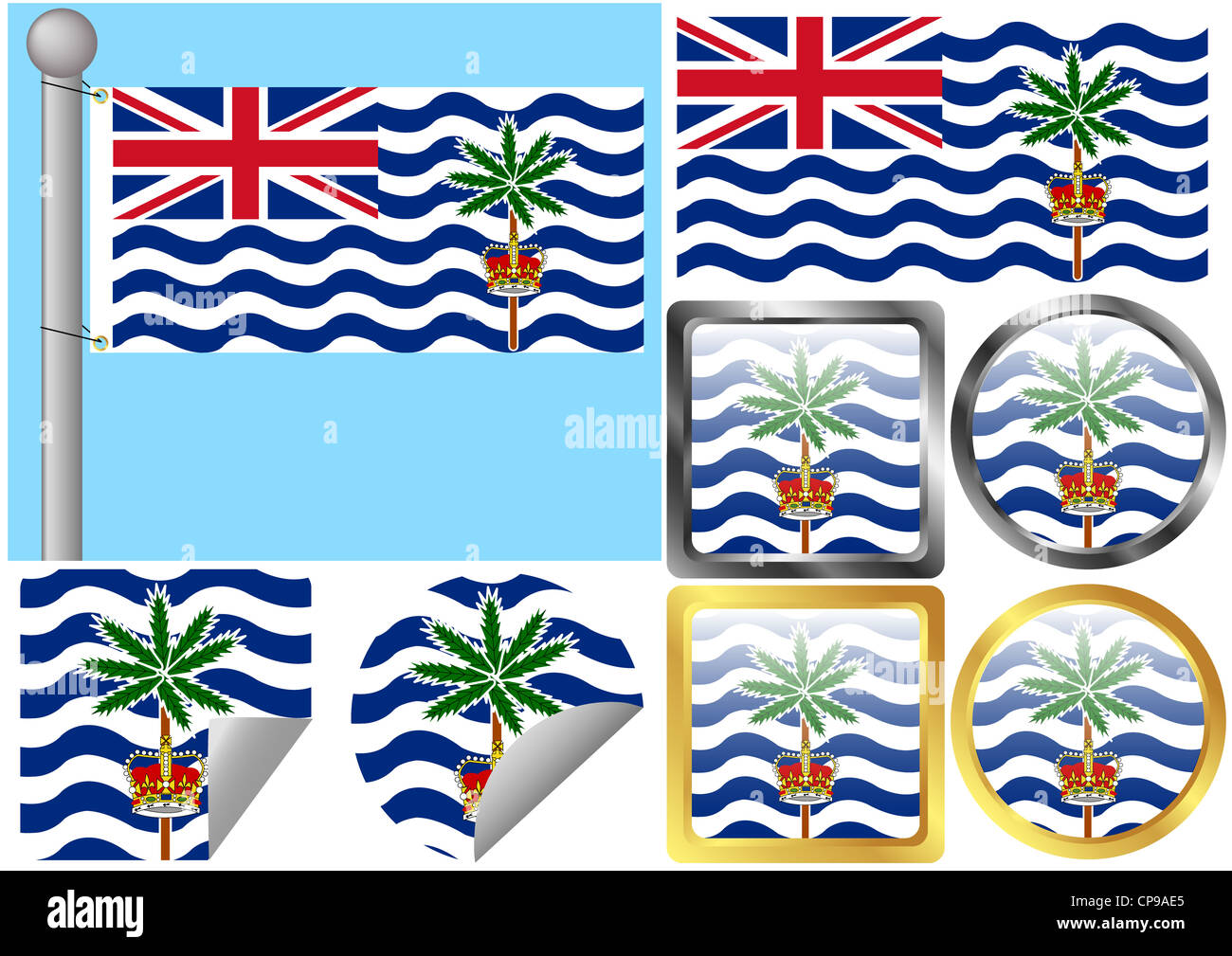 Flag Set British Indian Ocean Territory Stock Photo - Alamy