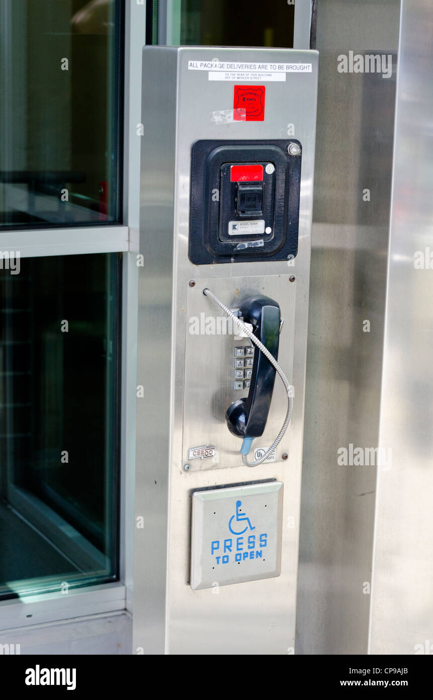 Security phone for front door access Stock Photo - Alamy