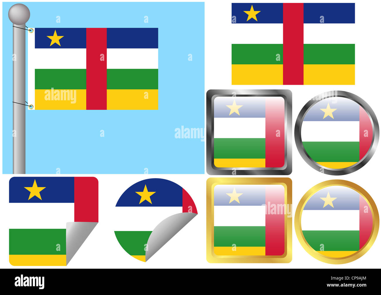 Flag Set Central African Republic Stock Photo - Alamy