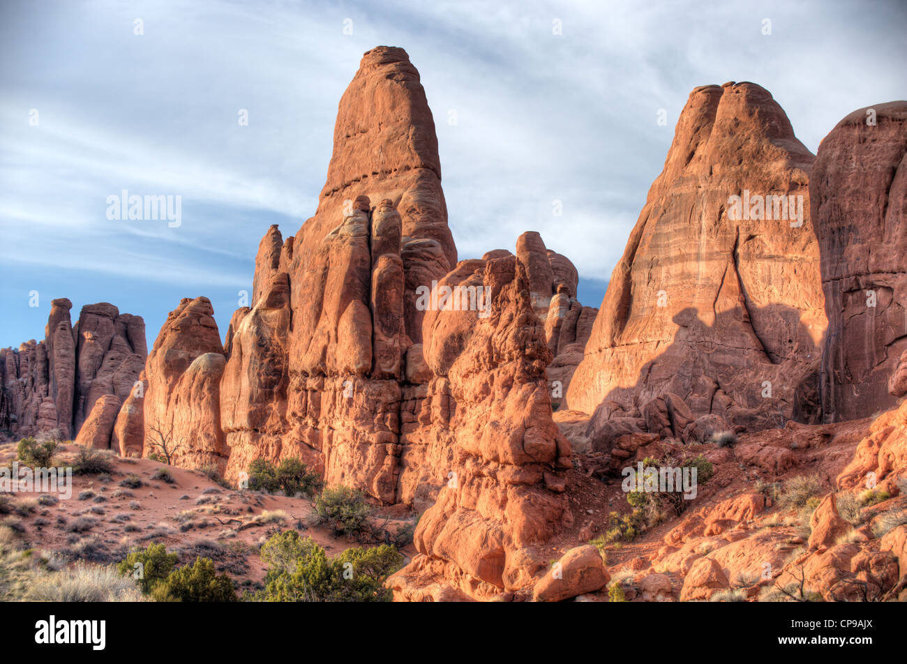 Sandstone fins in the area known as the Fiery Furnace, Arches National ...