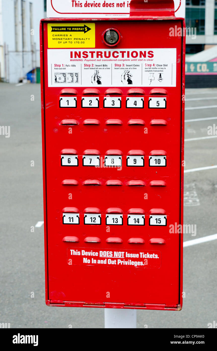Parking lot money collection box Stock Photo - Alamy