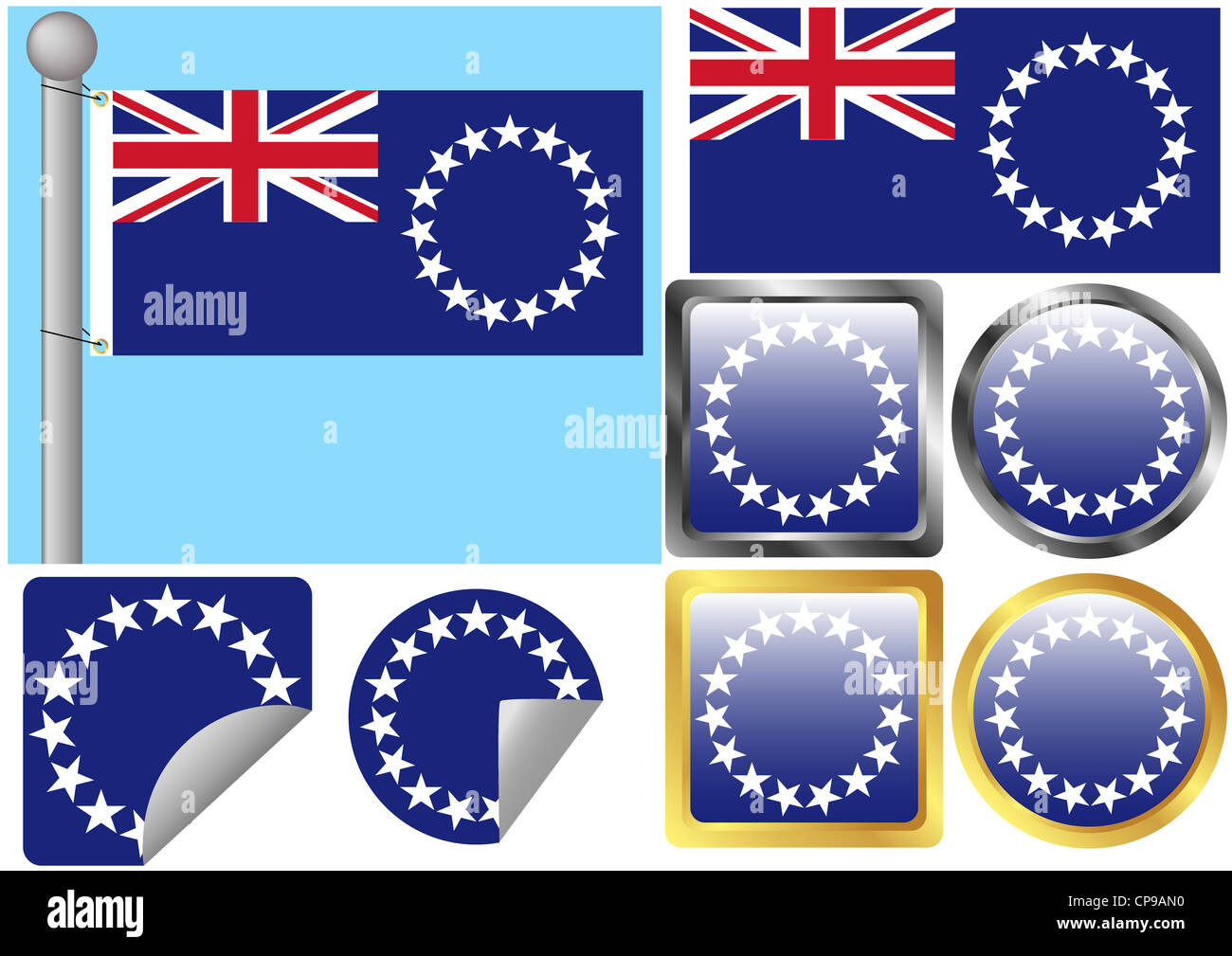 Flag Set Cook Islands Stock Photo - Alamy
