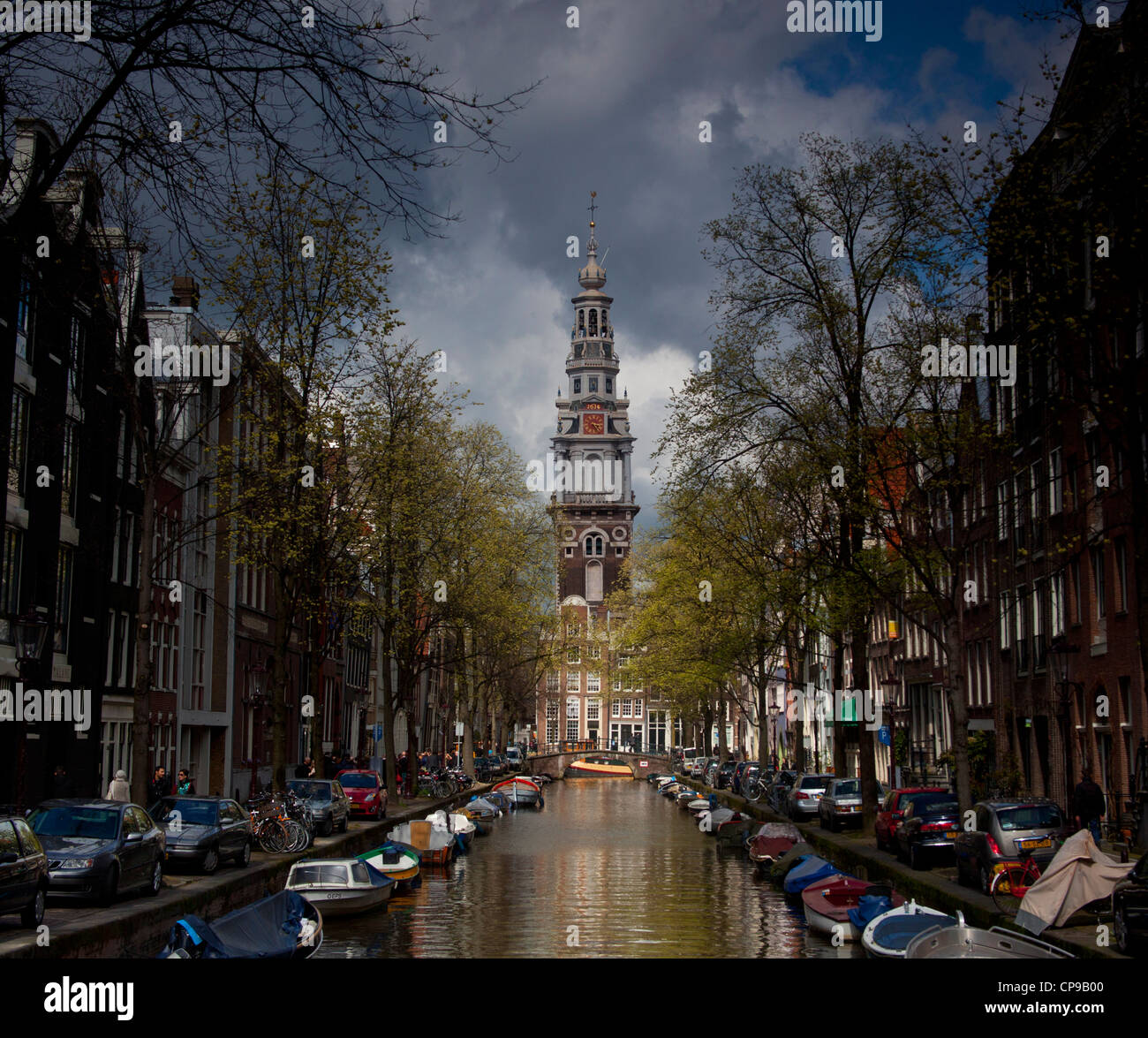 Zuiderkerk and Groenburgwal canal in Amsterdam in Spring Stock Photo ...