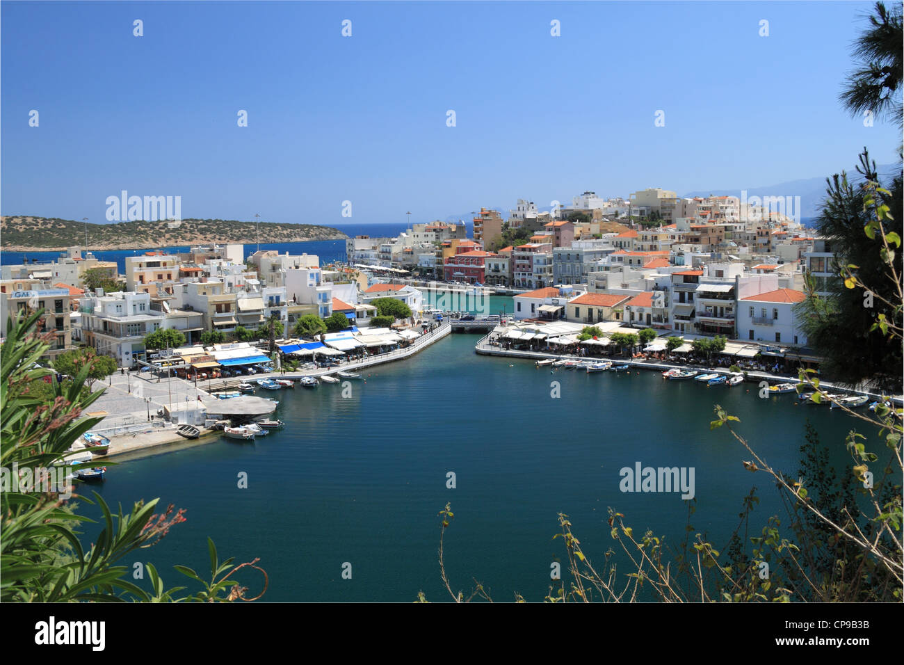 Lake Voulismeni, Agios Nikolaos, Gulf of Mirabello, Lasithi, eastern ...