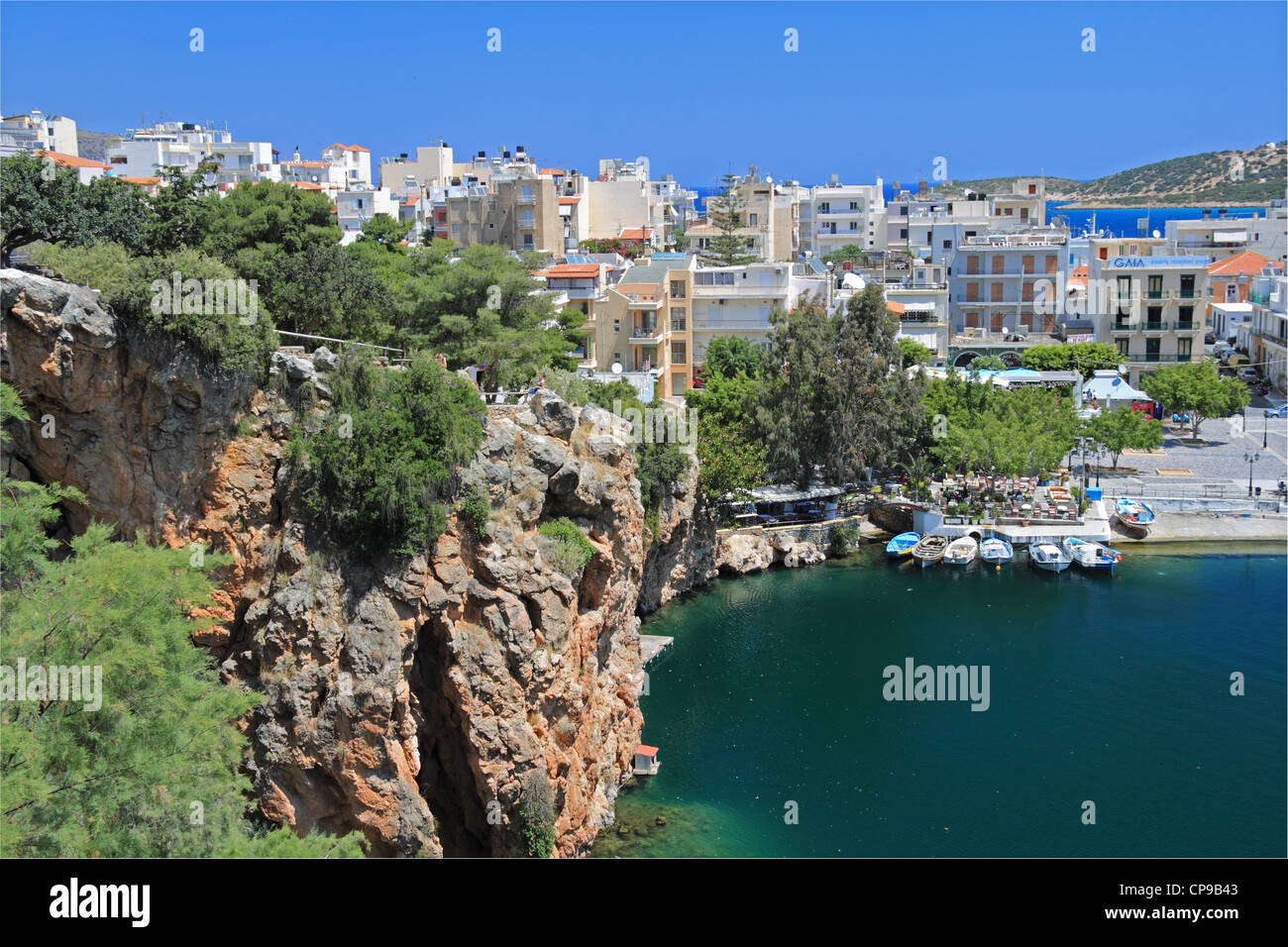 Lake Voulismeni, Agios Nikolaos, Gulf of Mirabello, Lasithi, eastern ...