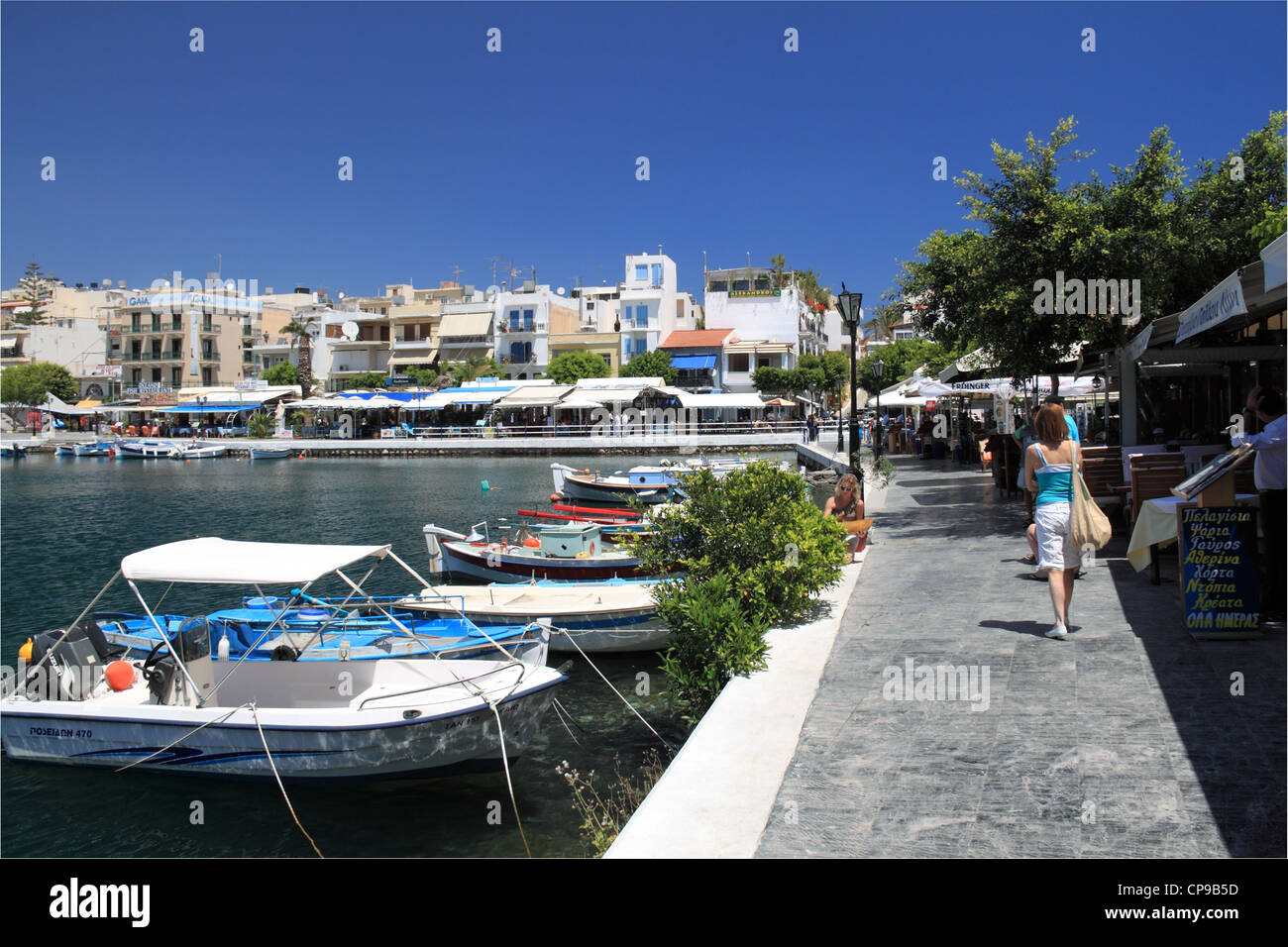 Lake Voulismeni, Agios Nikolaos, Gulf of Mirabello, Lasithi, eastern ...