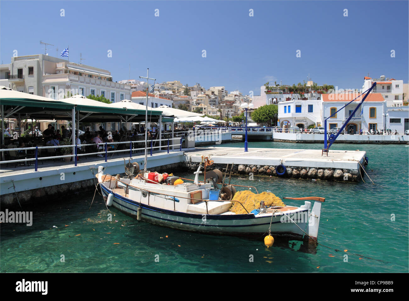 Agios Nikolaos harbour, Gulf of Mirabello, Lasithi, eastern Crete ...