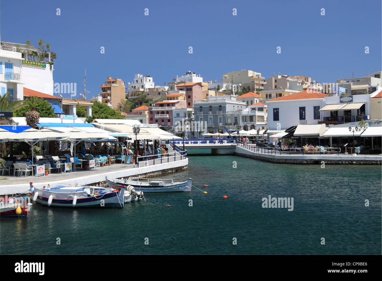 Lake Voulismeni, Agios Nikolaos, Gulf of Mirabello, Lasithi, eastern ...