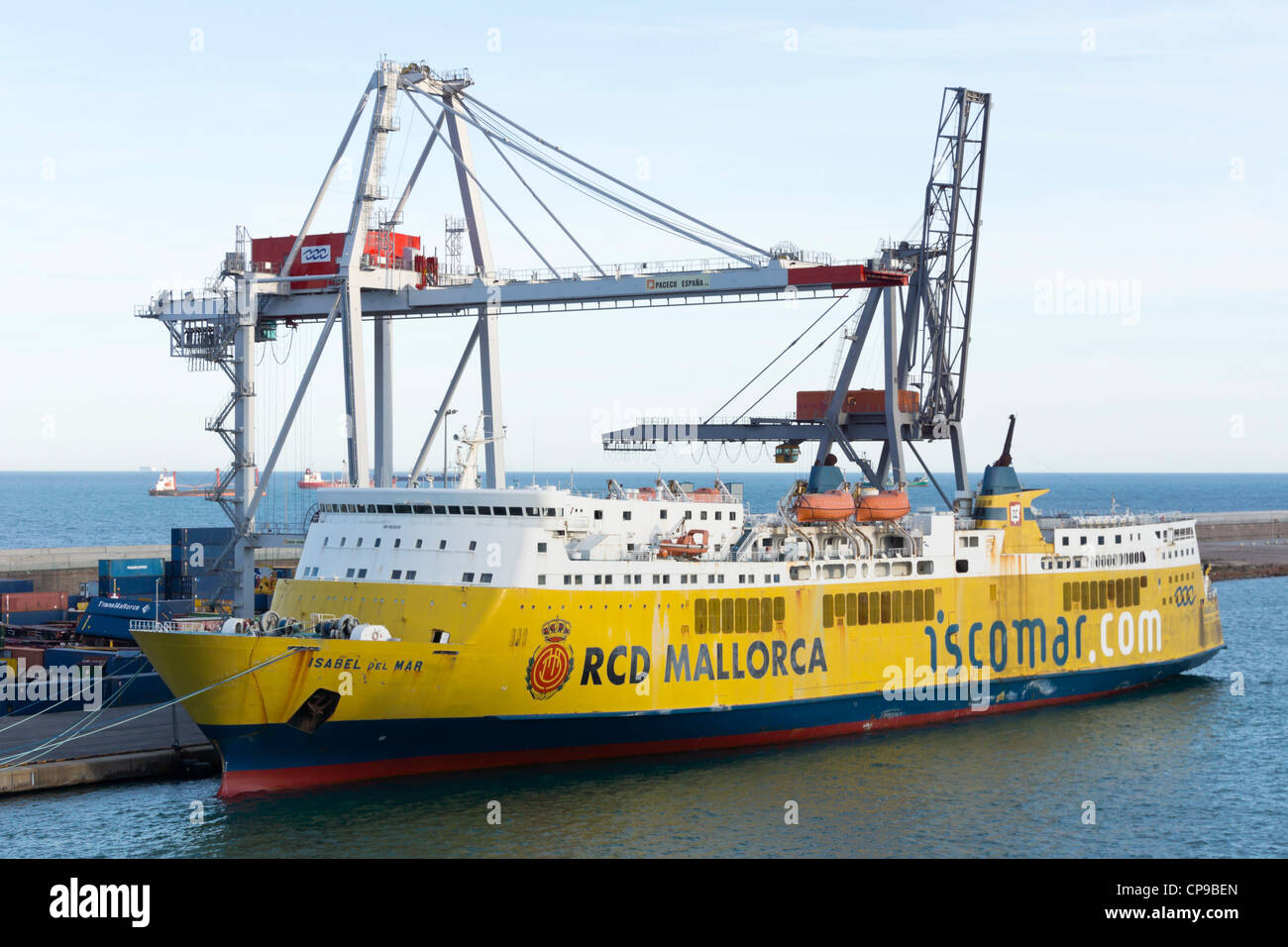Barcelona - port. Isabel de Mar container cargo and ferry ship, RCD ...