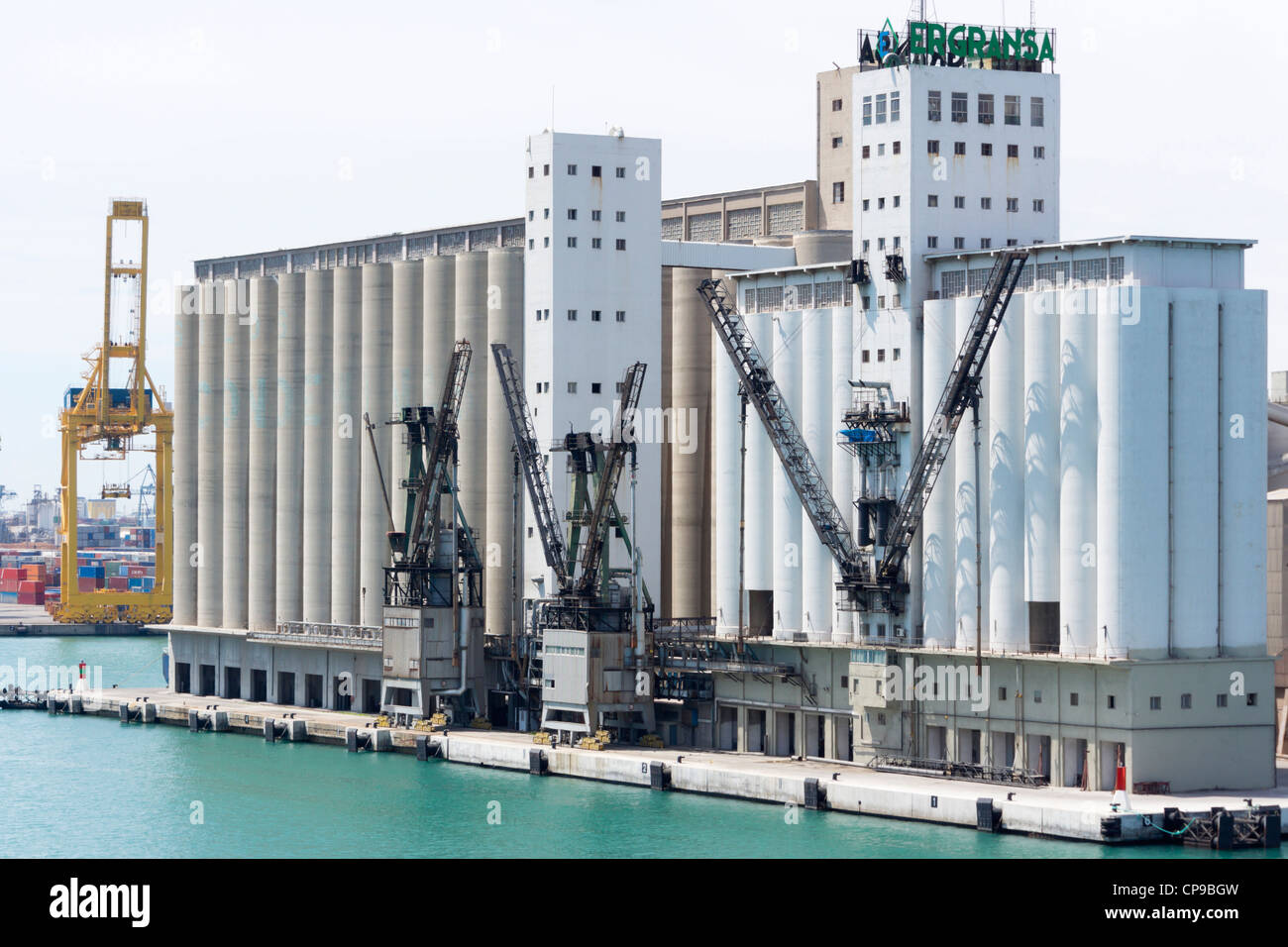 Barcelona - port. Ergransa grain silos Stock Photo - Alamy