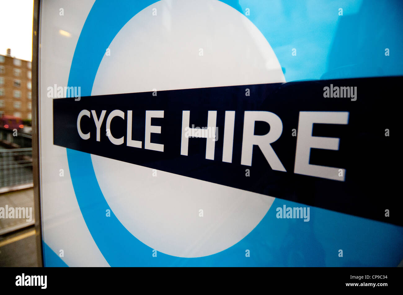 Cycle hire sign by a Boris bike docking station Stock Photo - Alamy