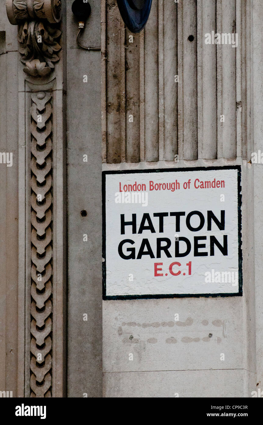 Hatton Garden street sign Stock Photo - Alamy