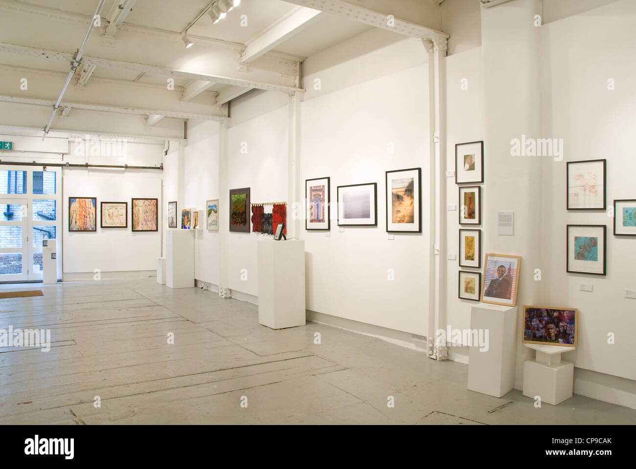 Exhibition with various types of artwork, Bristol, UK Stock Photo - Alamy