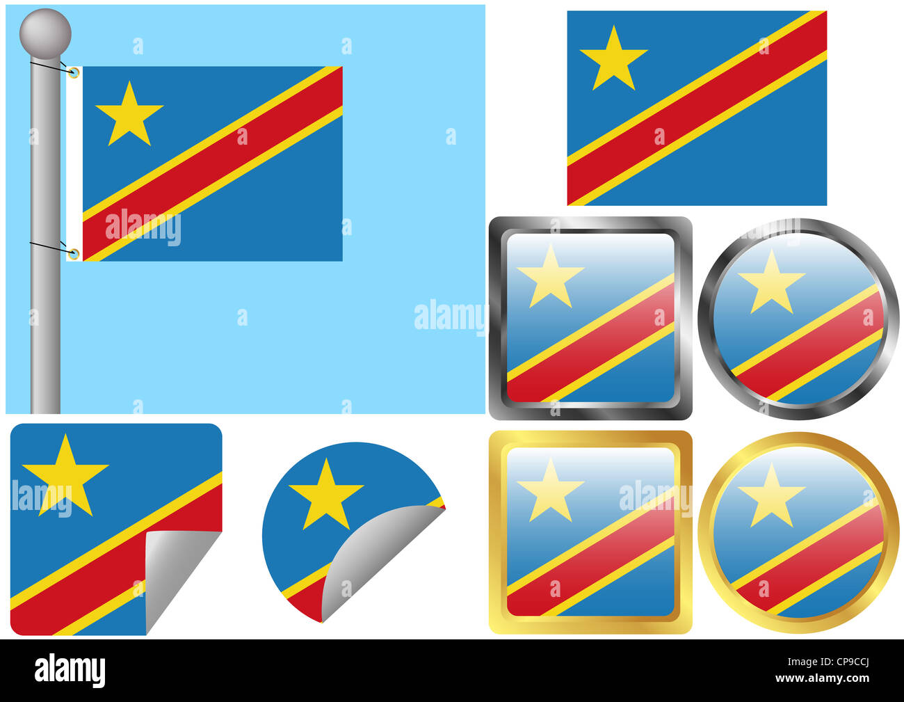 Flag Set Democratic Republic of the Congo Stock Photo - Alamy