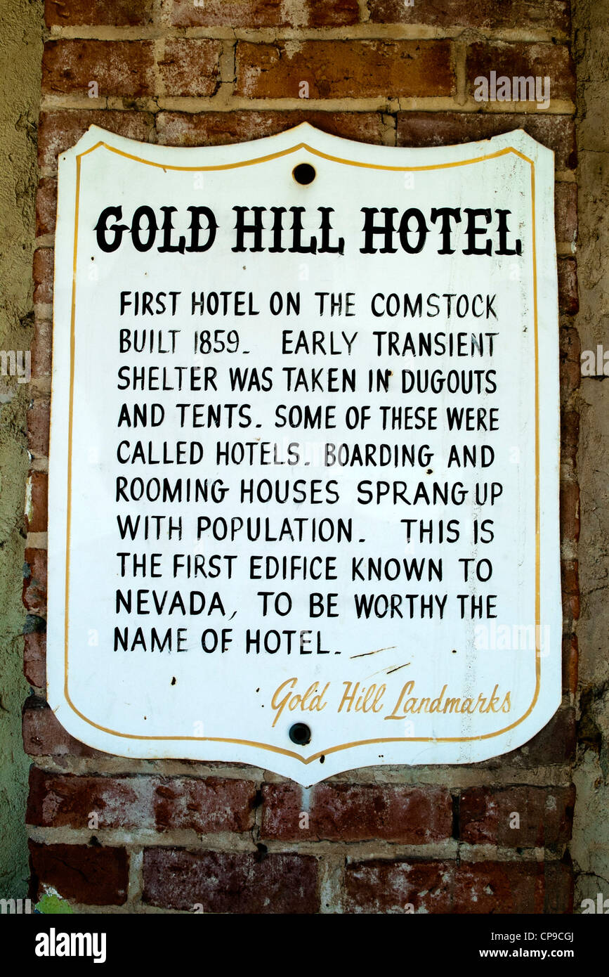 Gold Hill Hotel and Bar, historical signage Stock Photo - Alamy