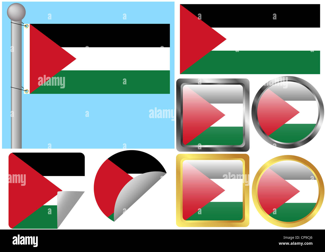 Flag Set Gaza Strip Stock Photo - Alamy