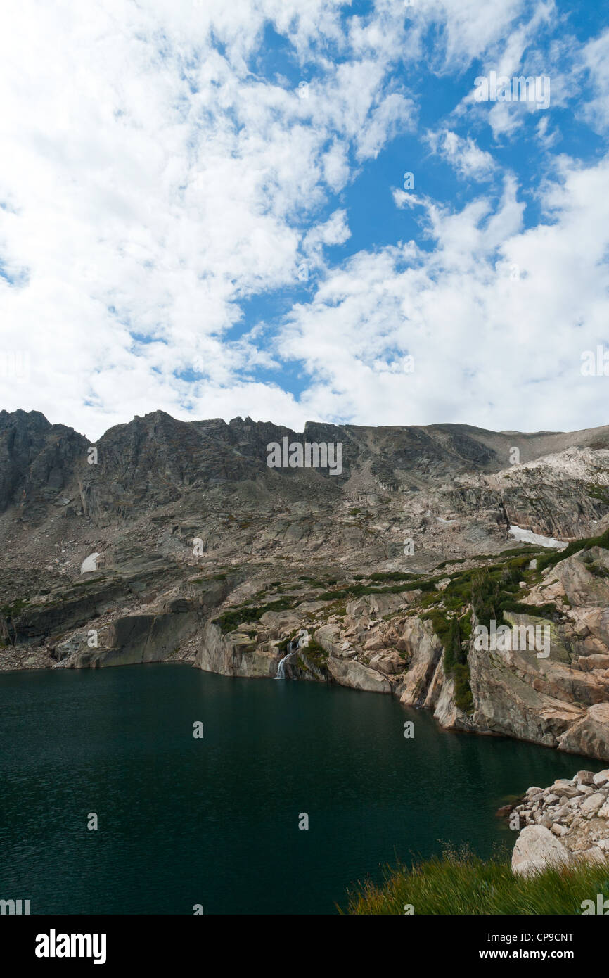 Colorado mountain lake and waterfall landscape Stock Photo - Alamy