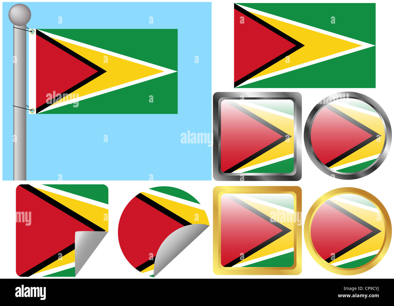 National symbols flag guyana hi-res stock photography and images - Alamy