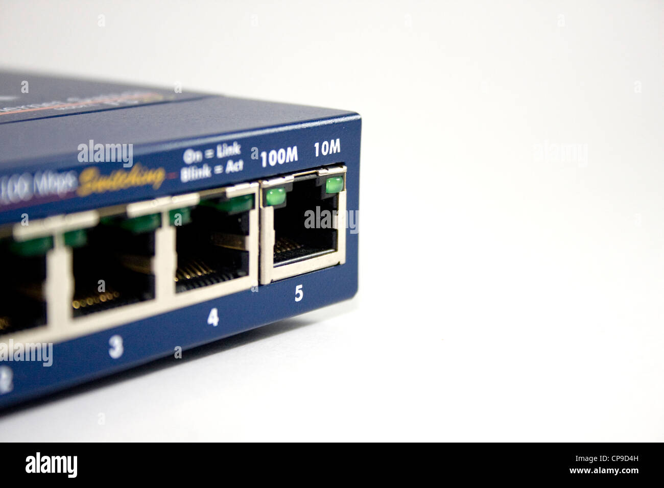Close-up of computer network switch on white background Stock Photo - Alamy