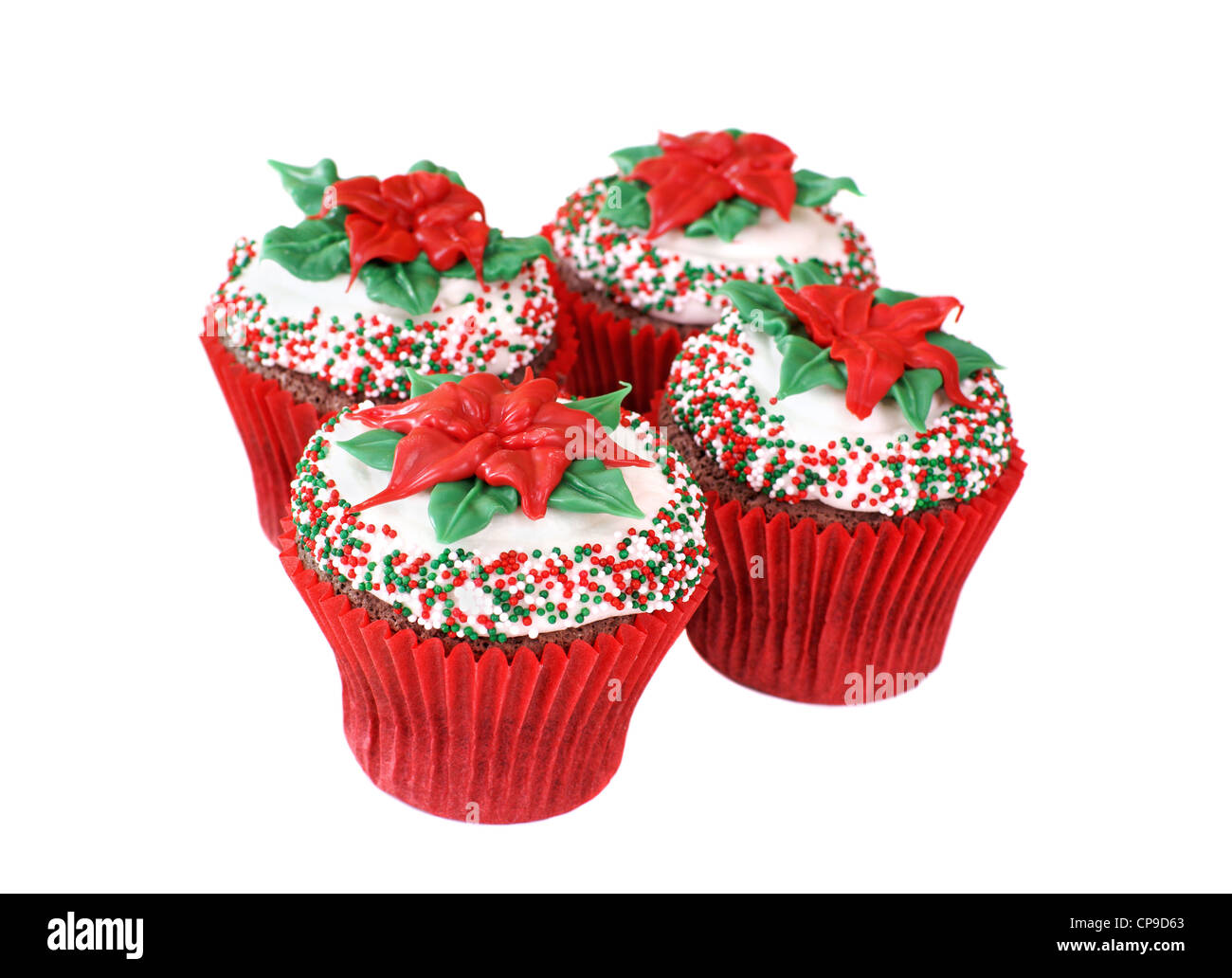 Christmas chocolate cupcake decorated Cut Out Stock Images & Pictures ...