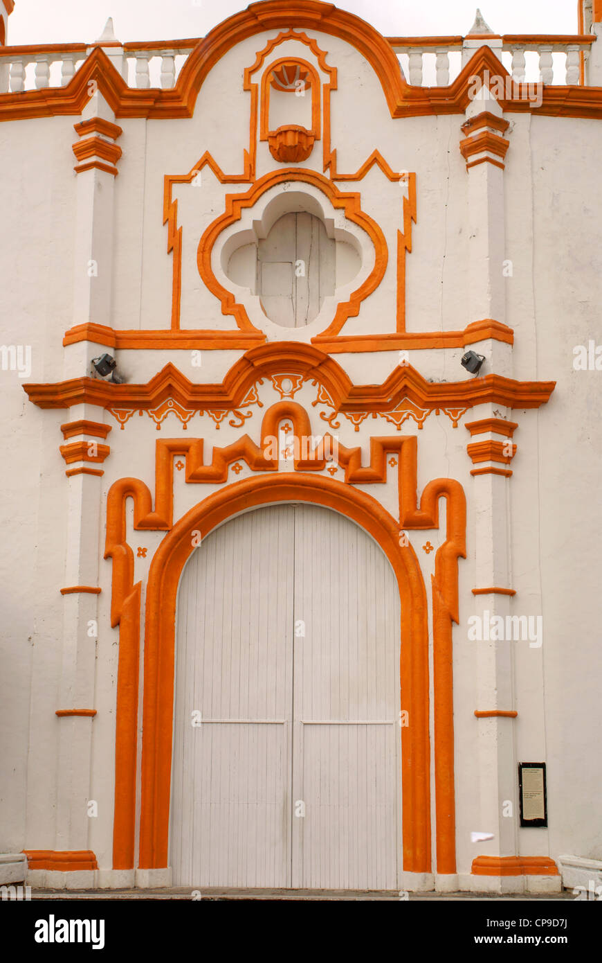 Moorish designs on the entrance to La Candelaria church in the Spanish ...