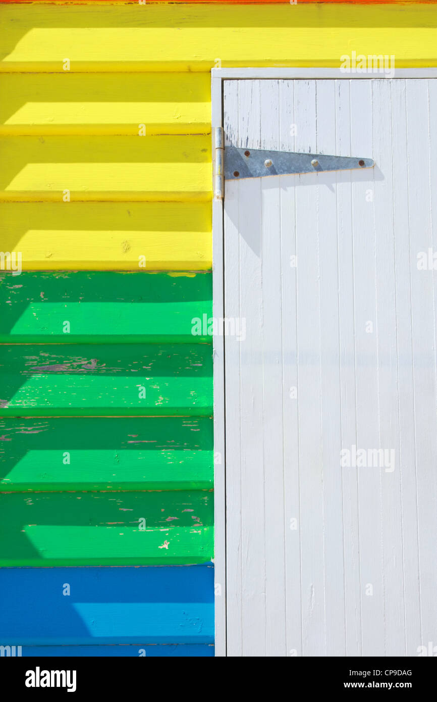 The abstract element of the colourfully painted beach houses are the ...