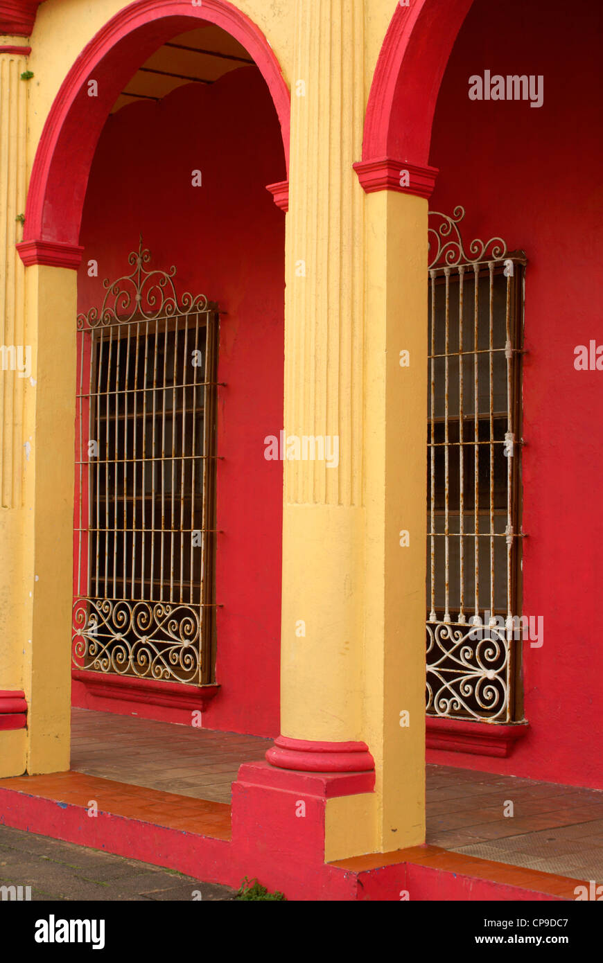 Arcade in the Spanish colonial river town of Tlacotalpan, Veracruz ...