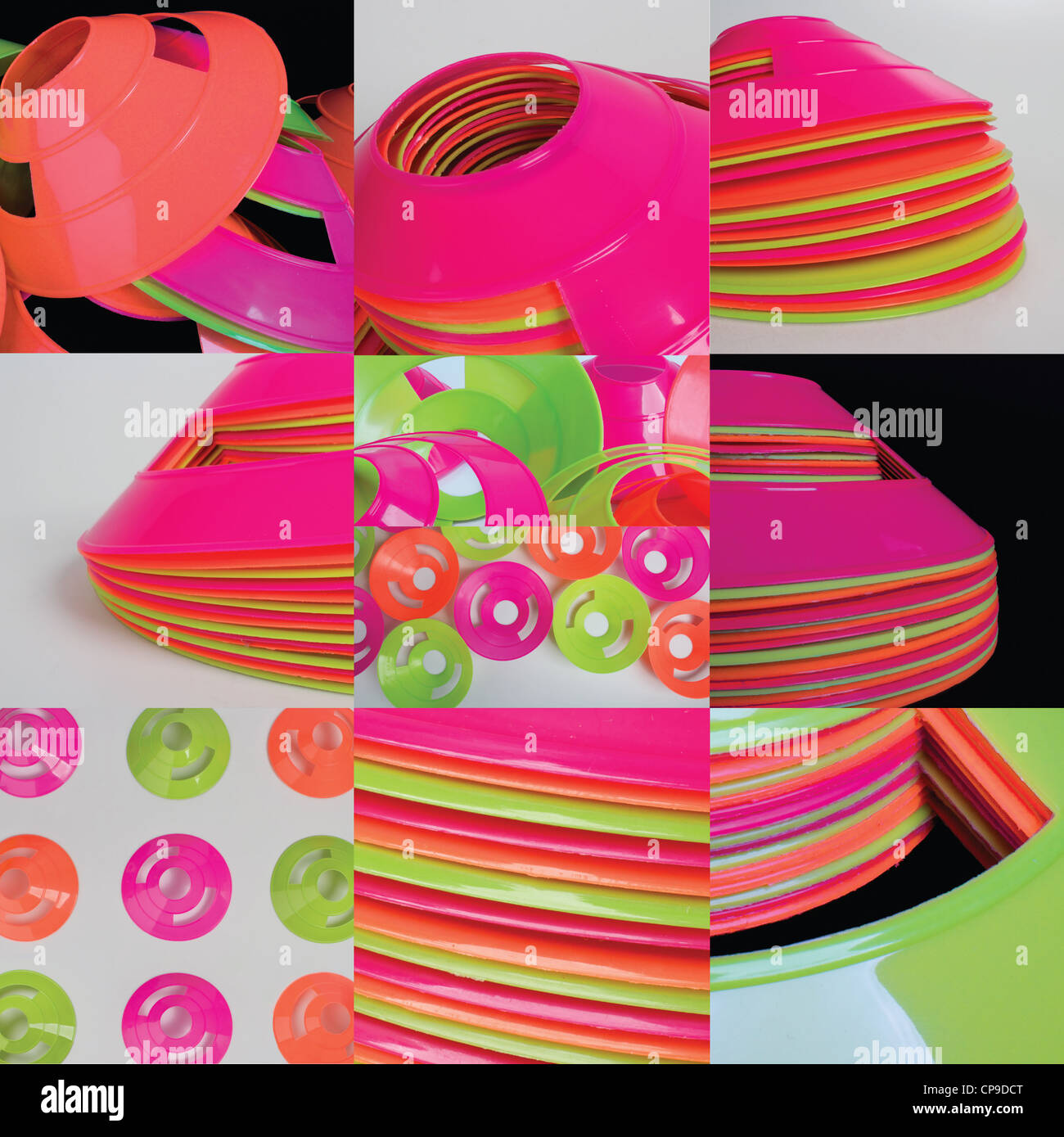 Round Neon Cones Stock Photo - Alamy