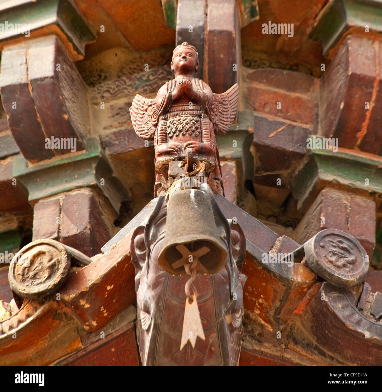 Ancient Buddhist Angel Details Iron Buddhist Pagoda Kaifeng Chin Stock ...