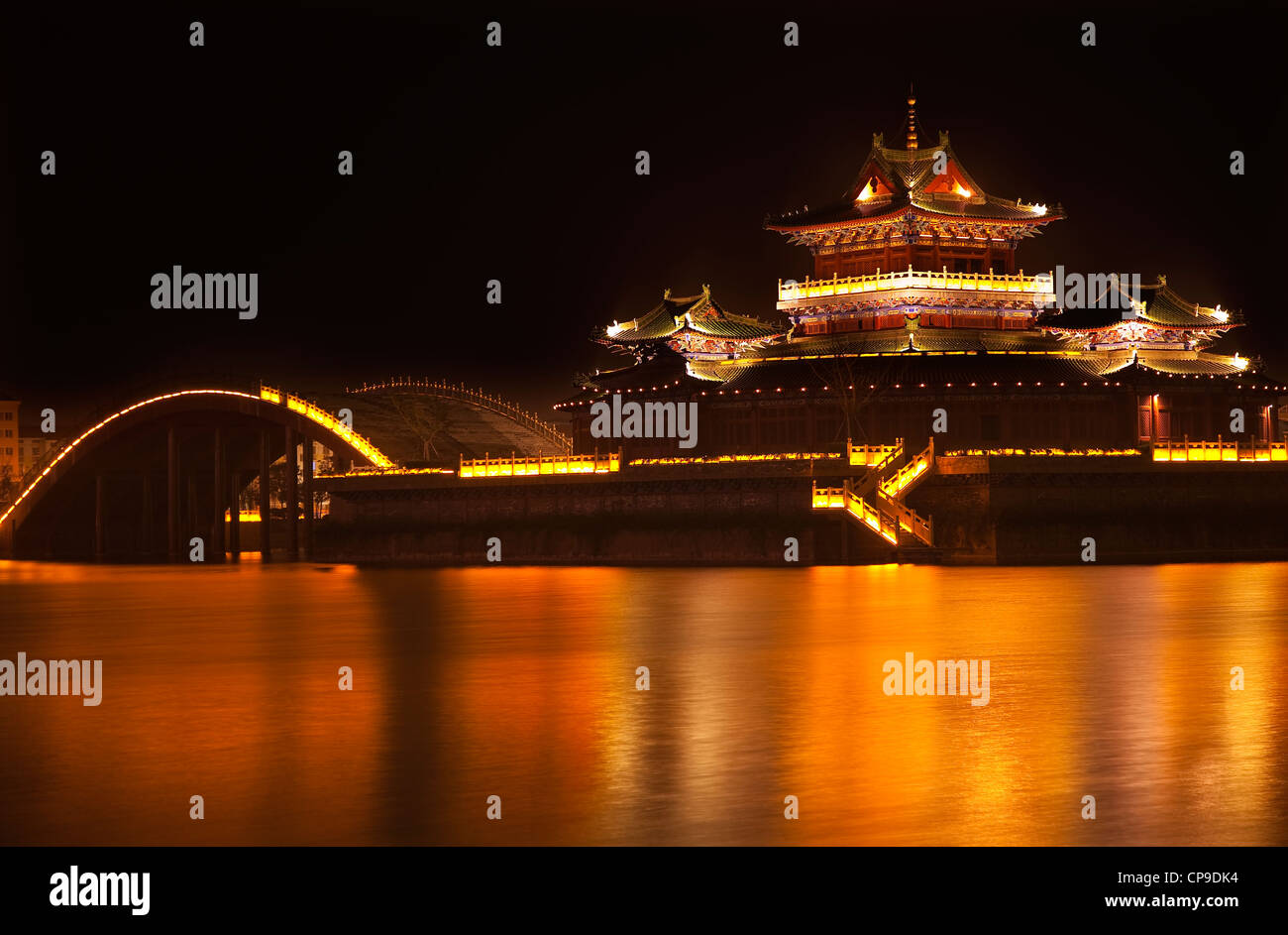 Ancient temple night reflection bridge hi-res stock photography and ...