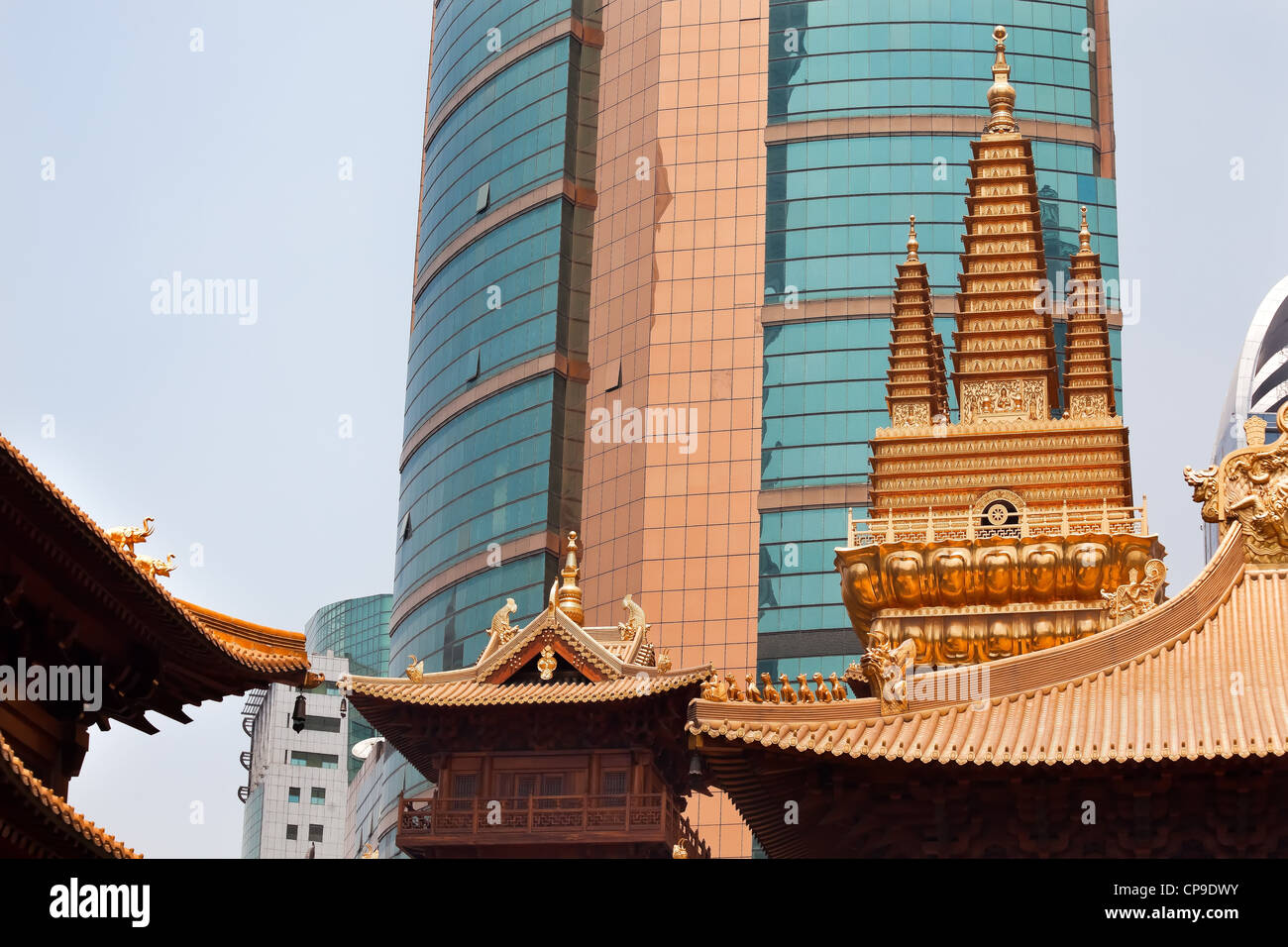 Golden Temples Roof Top Jing An Tranquility Temple Shanghai China ...