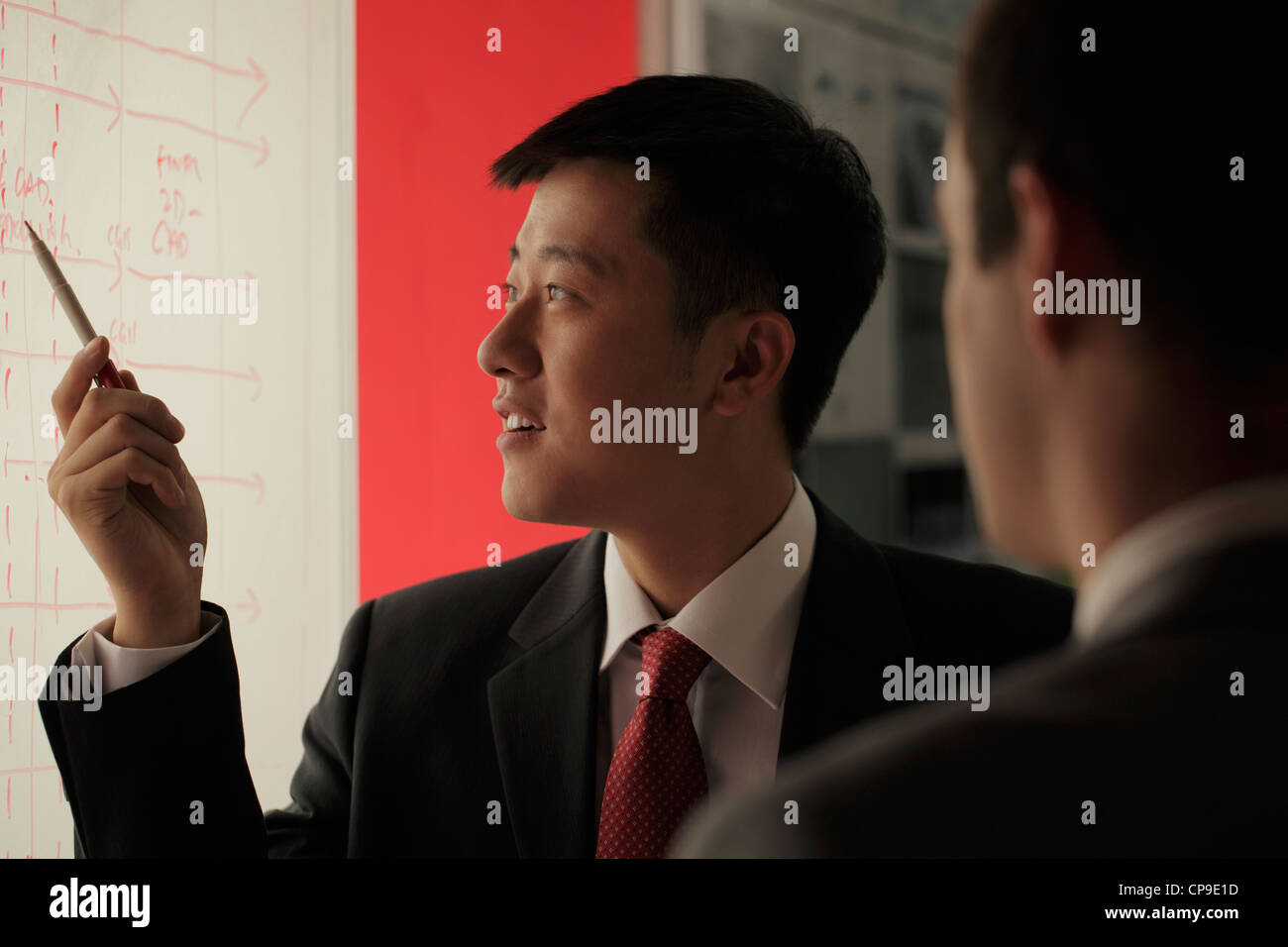 Young man giving a presentation Stock Photo - Alamy