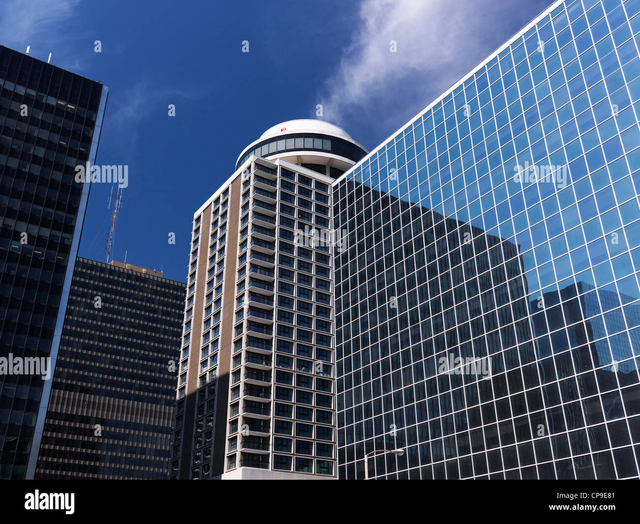 Downtown Ottawa towers. C. D. Howe Building and Marriott Hotel under ...