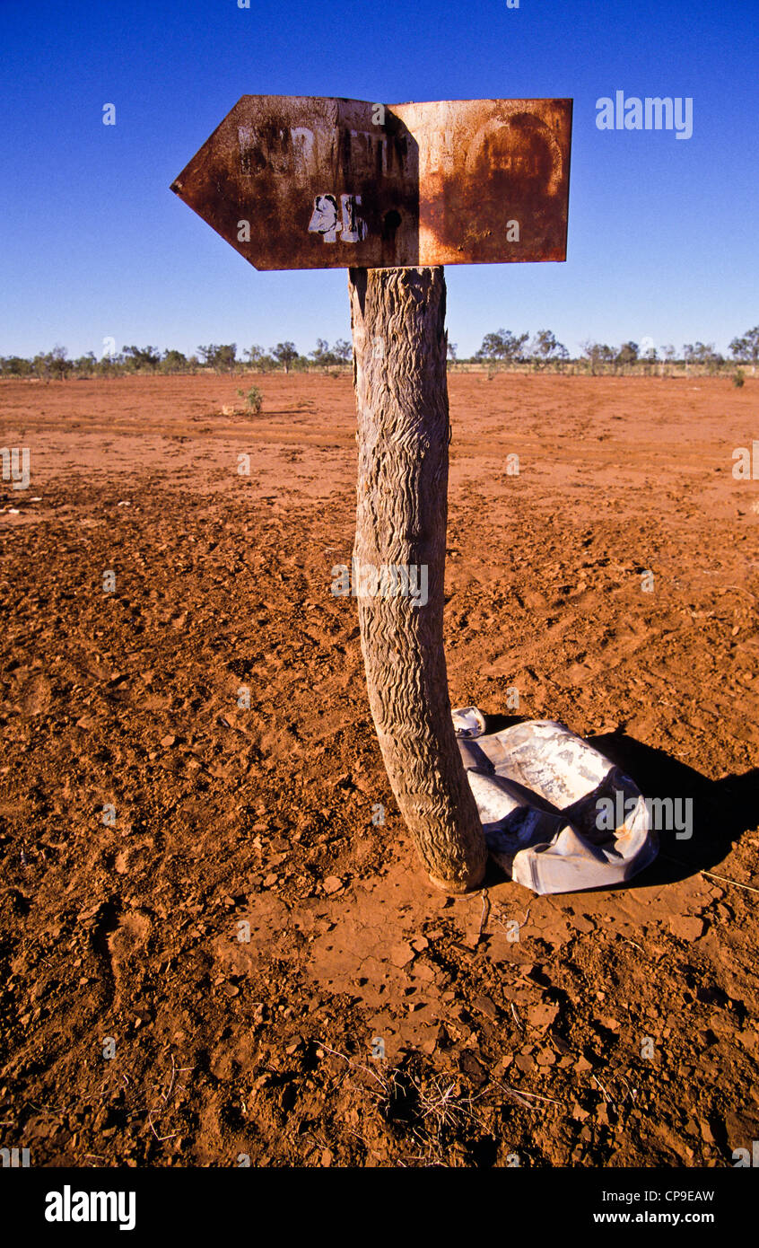 Roadsign, outback Australia Stock Photo - Alamy