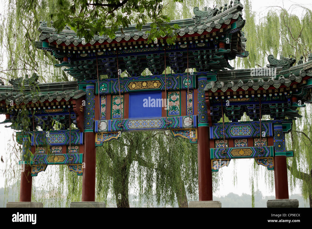 Old traditional Chinese gate in park, Beijing, China Stock Photo - Alamy