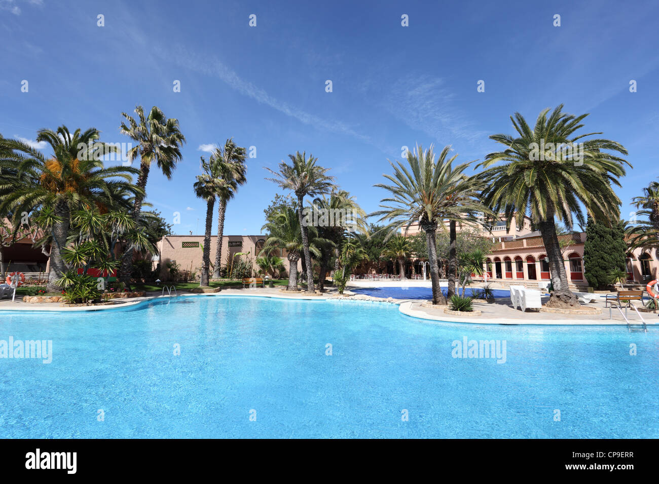 Swimming pool in a Mediterranean Resort, Spain Stock Photo - Alamy