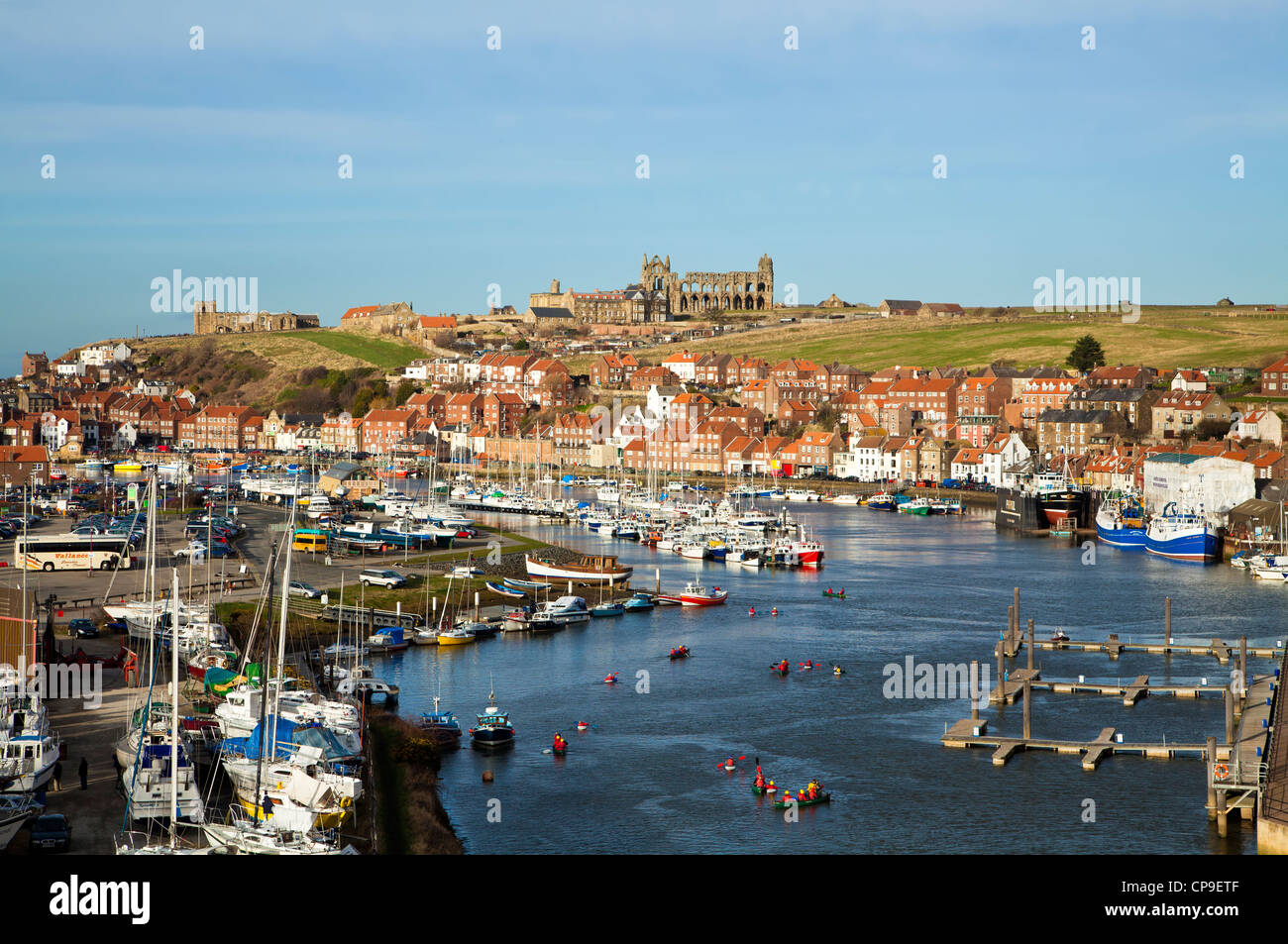 Whitby harbour area North Yorkshire Stock Photo - Alamy
