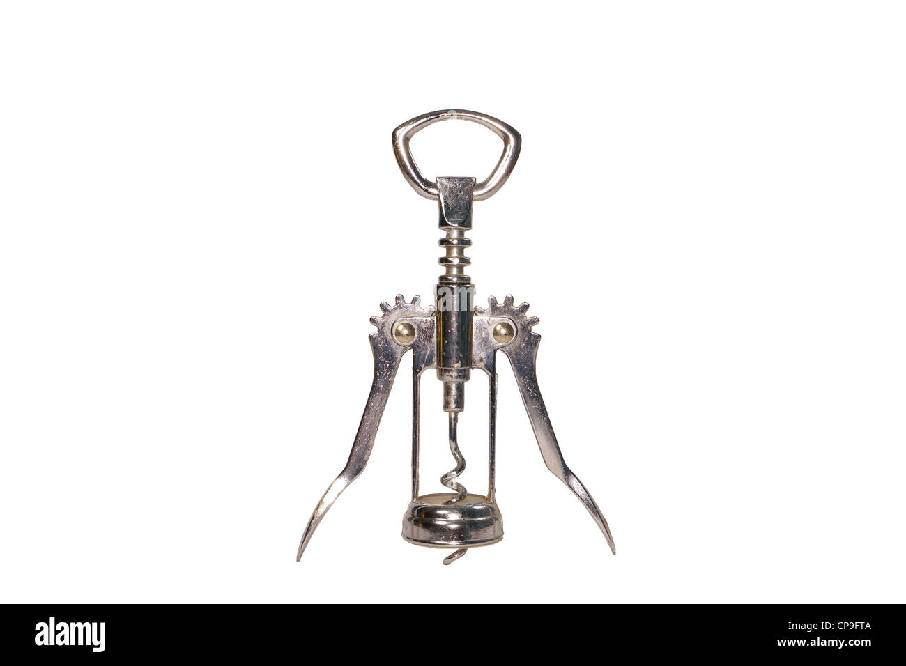 corkscrew driver, wine bottle opener isolated in white with clipping ...