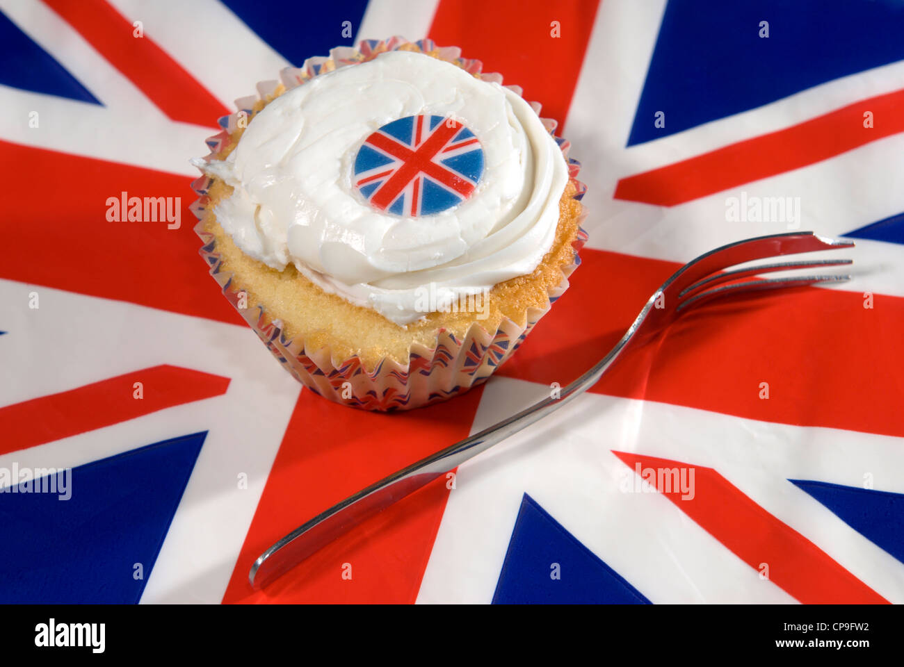A celebration cupcake, Union (Jack) flag and sticker. Ahead of Her ...