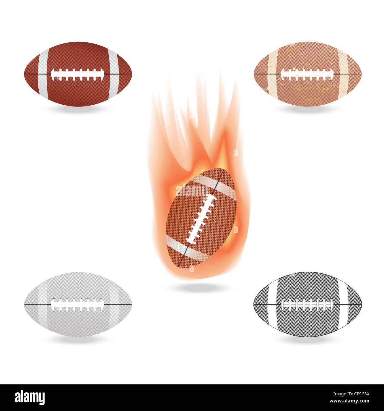 illustration of highly rendered football, isolated in white background ...