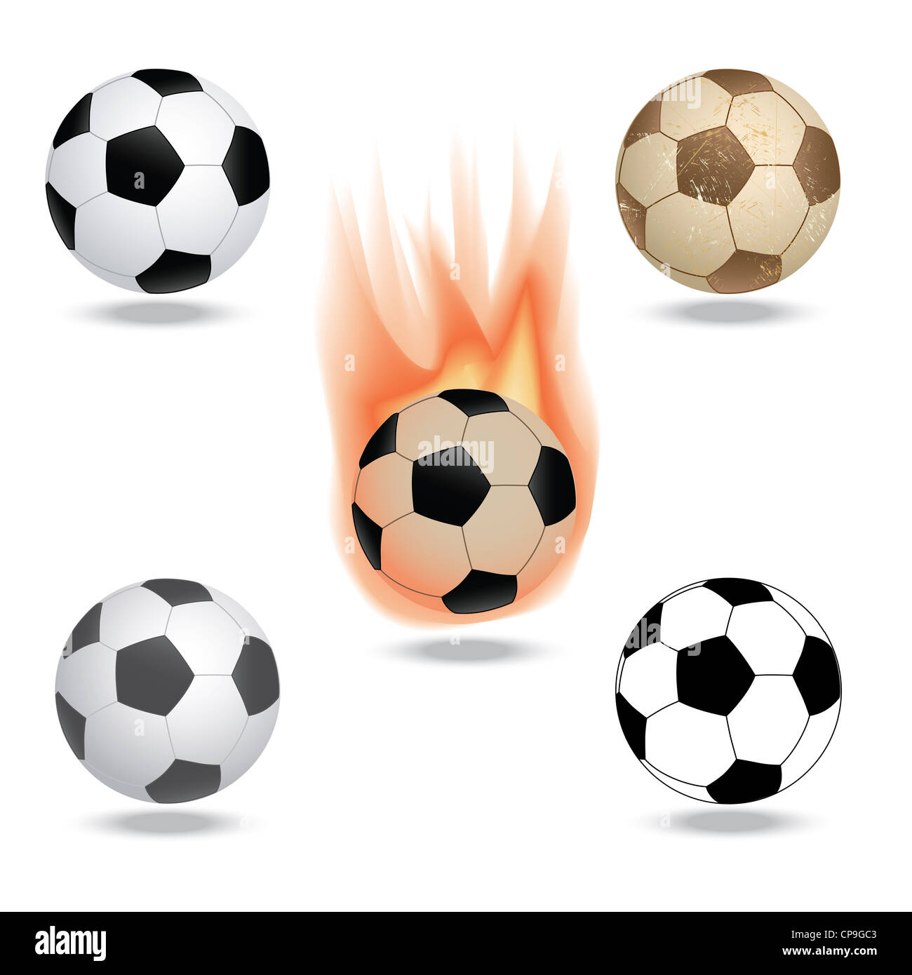 illustration of highly rendered soccer ball, football, isolated in ...