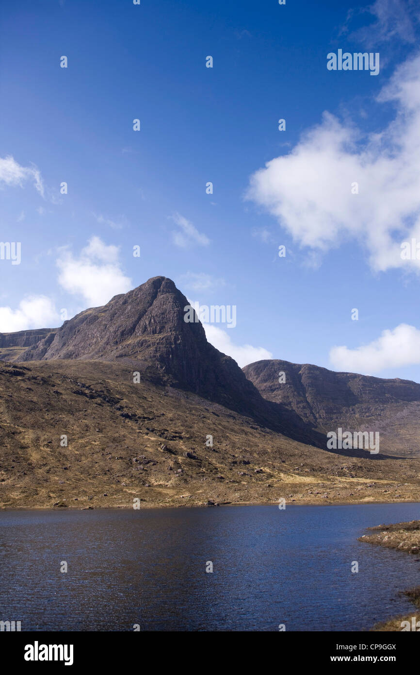 Looking across Loch Coire nan Arr reservoir towards A'Chioch Stock Photo - Alamy