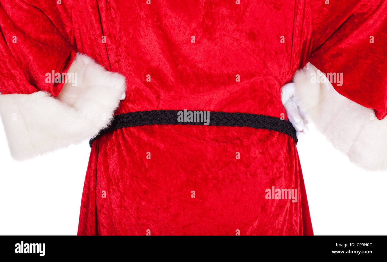 Rear view of Santa Claus in authentic look. All on white background ...