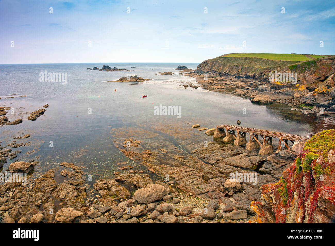 The launch slipway of the old Lizard lifeboat station in Cornwall, UK ...