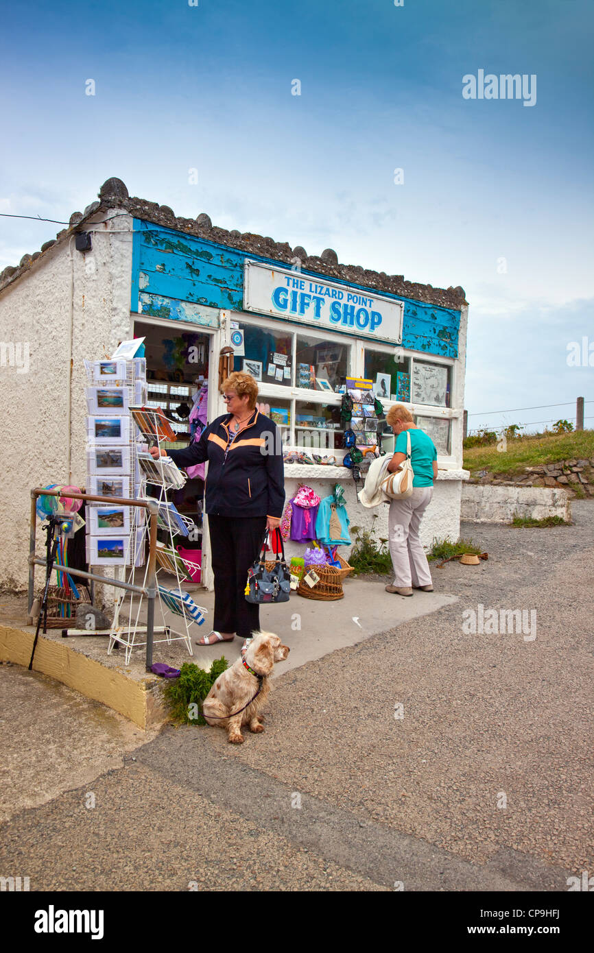 Visitors browse the postcards at the gift shop at Lizard Point ...