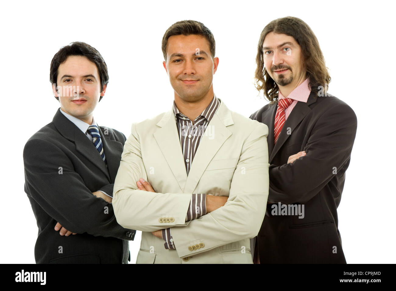 three business men isolated on white background Stock Photo - Alamy