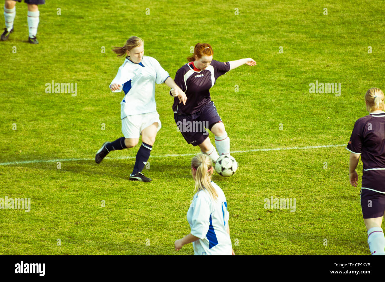 girls playing soccer Stock Photo - Alamy