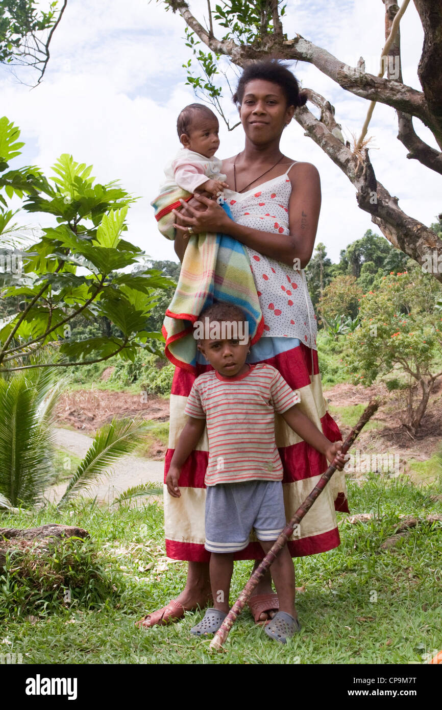 Fiji, Fijian family Stock Photo - Alamy